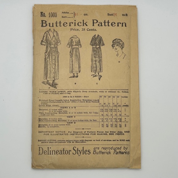 Butterick | Office | Butterick Delineator Antique Early 90s Pattern ...